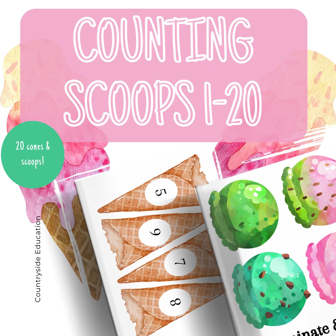 Count the Ice Cream Scoops | Toddler Printable | Preschool Math ...