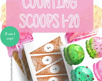 Count the Ice Cream Scoops, Preschool Printable, Preschool Math ...