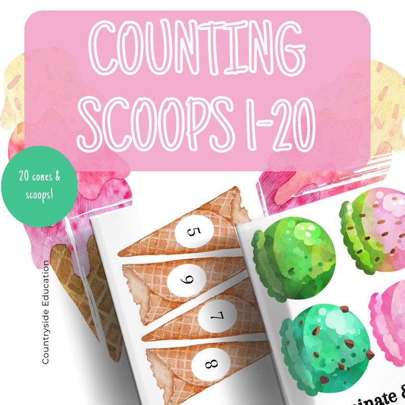 Count the Ice Cream Scoops | Toddler Printable | Preschool Math ...