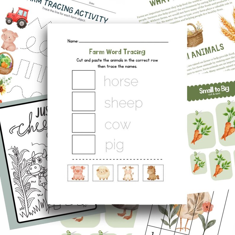 Farm Unit Study Printable | Farm Animals & Anatomy | Farm to Fork ...