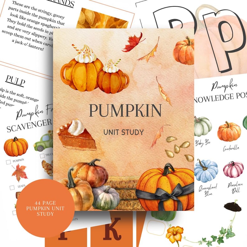 Pumpkin Unit Study | Fall Themed Printable Activities for Grades Pre-k ...