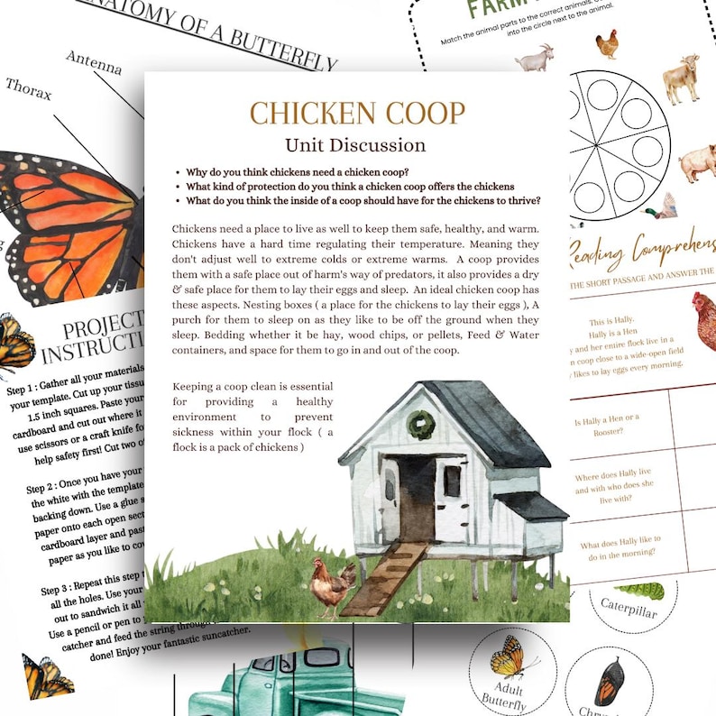 Farm Unit Study Bundle for Kids | Homeschool Farm Curriculum | 100 ...