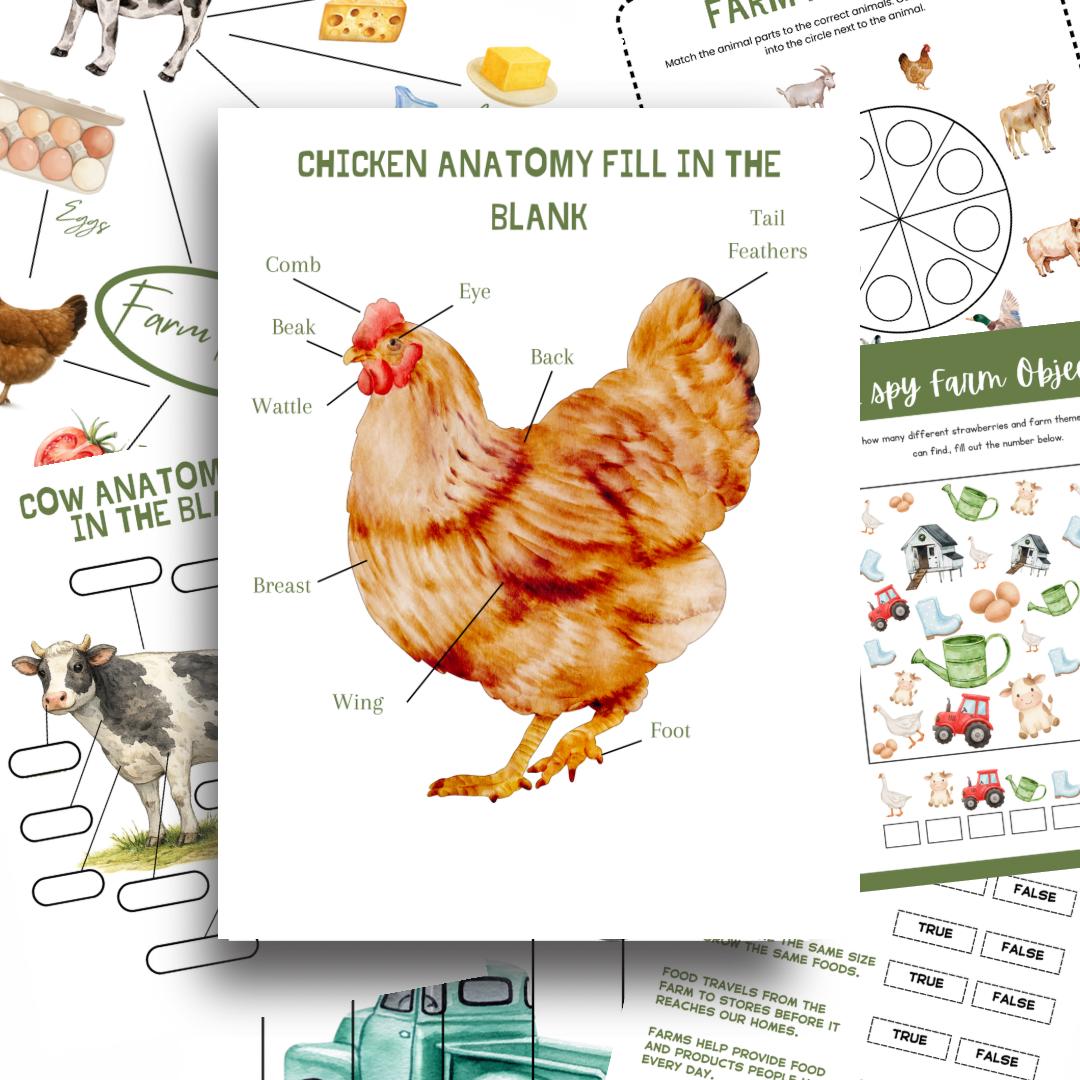 Farm Unit Study Printable | Farm Animals & Anatomy | Farm to Fork ...