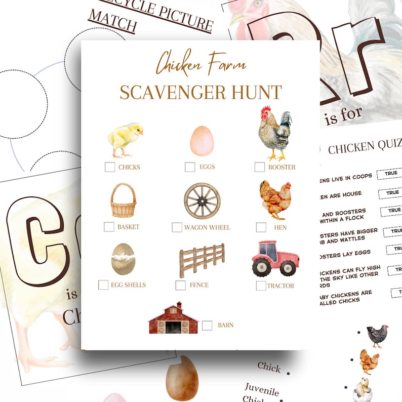 CHICKEN UNIT STUDY | Farm Life | Homeschool | Instant Downloadable Pdf ...