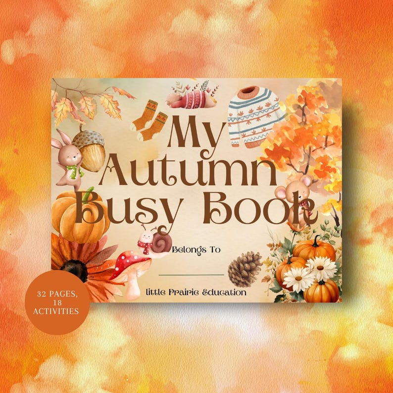Fall Busy Book Printable Quiet Book Homeschool Learning Materials ...
