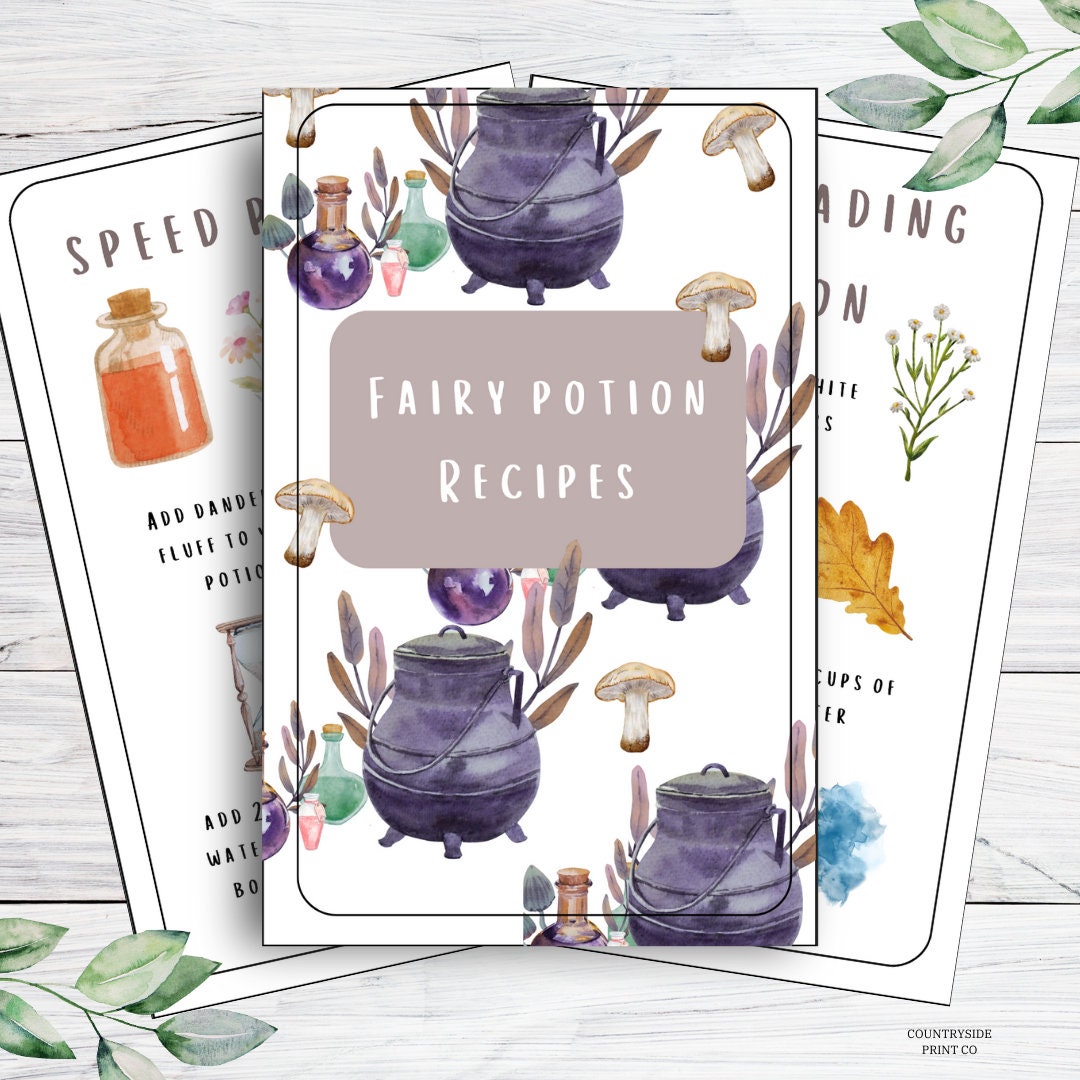 Printable Mud Kitchen Recipe Cards | Fairy Potion Recipes | Printable ...
