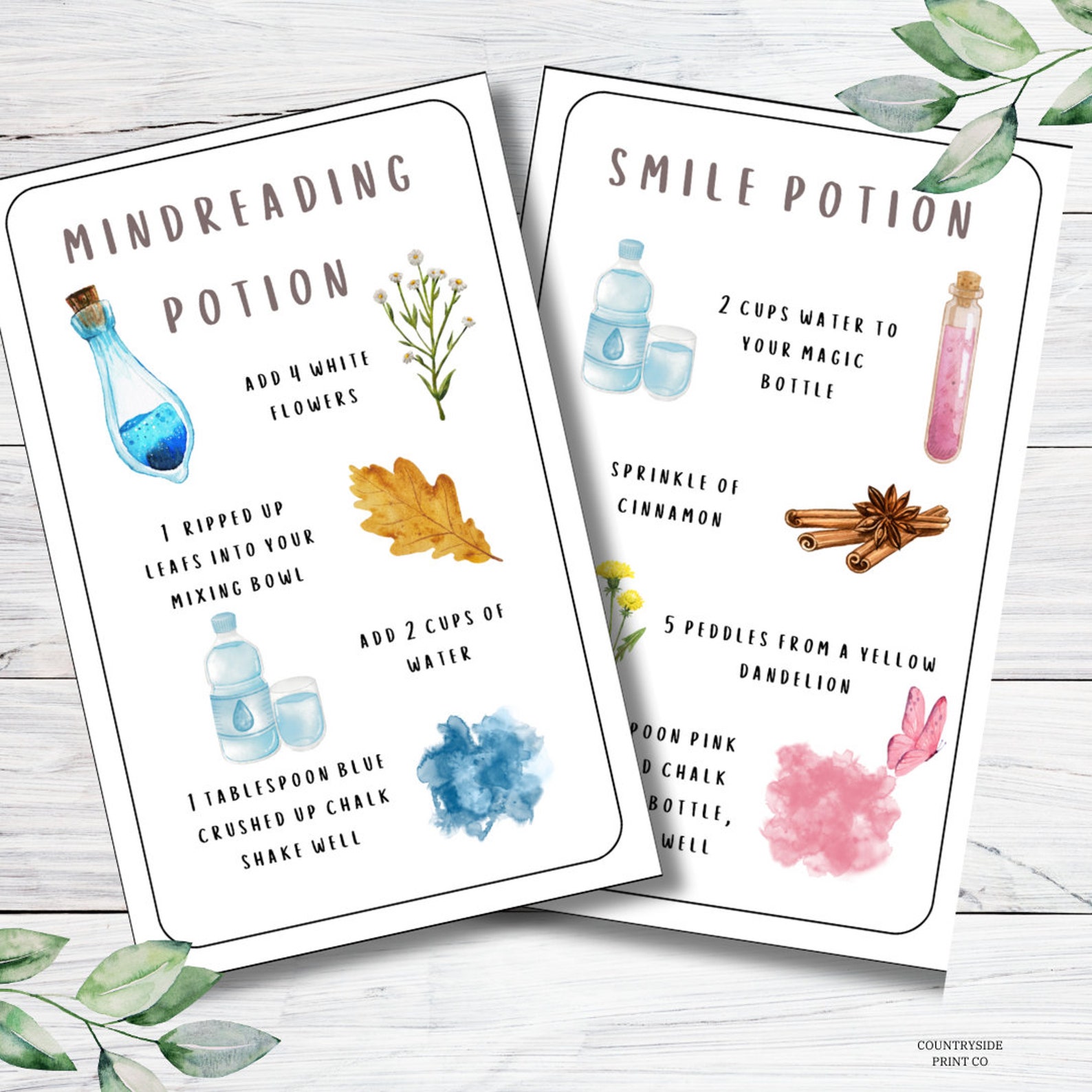 Printable Mud Kitchen Recipe Cards | Fairy Potion Recipes | Printable ...