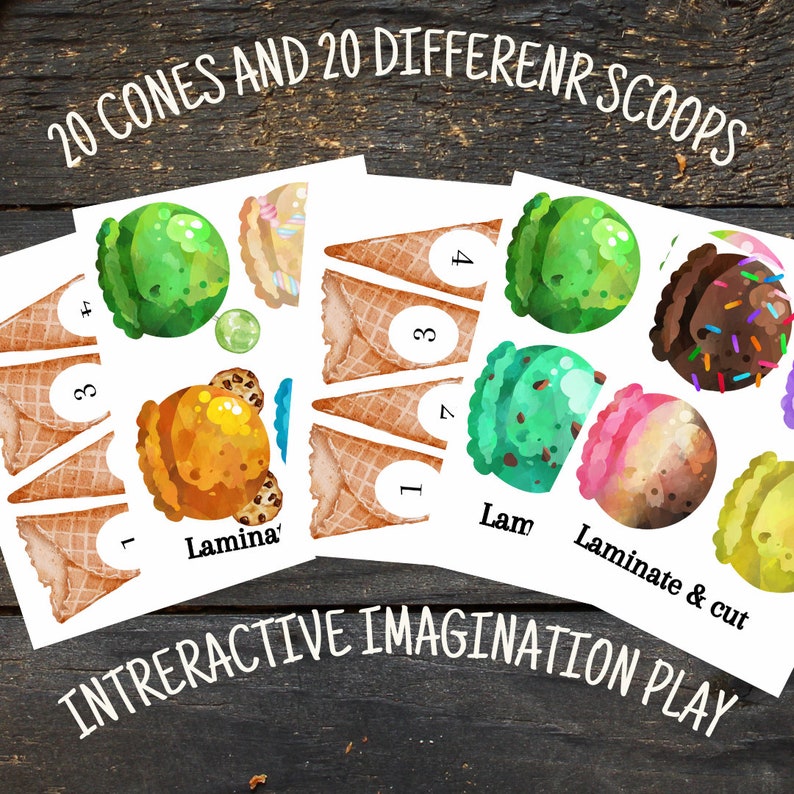Count the Ice Cream Scoops Toddler Printable Preschool Math Preschool ...