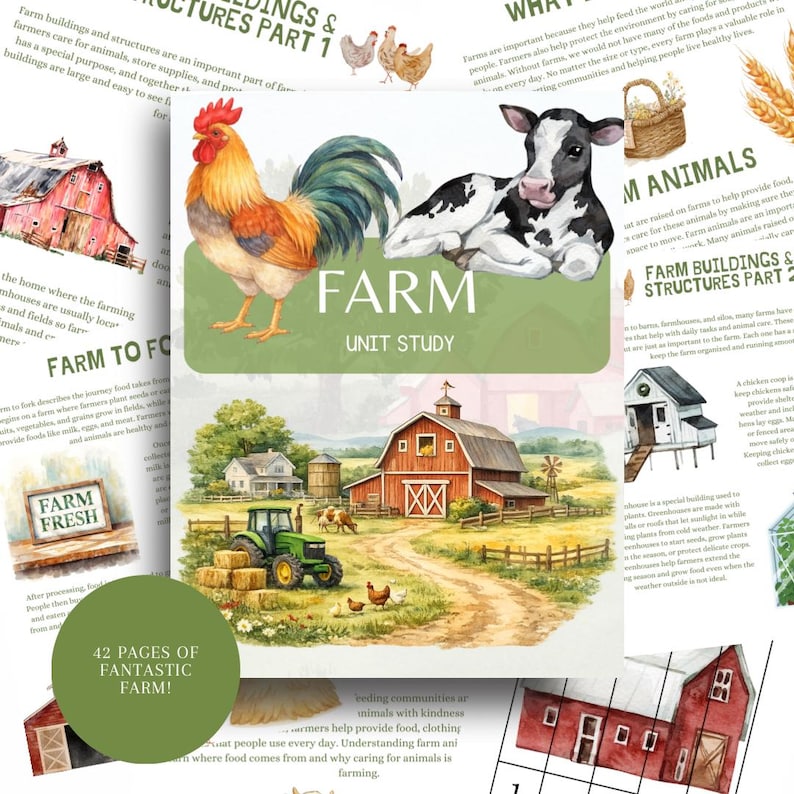 Farm Unit Study Printable | Farm Animals & Anatomy | Farm to Fork ...