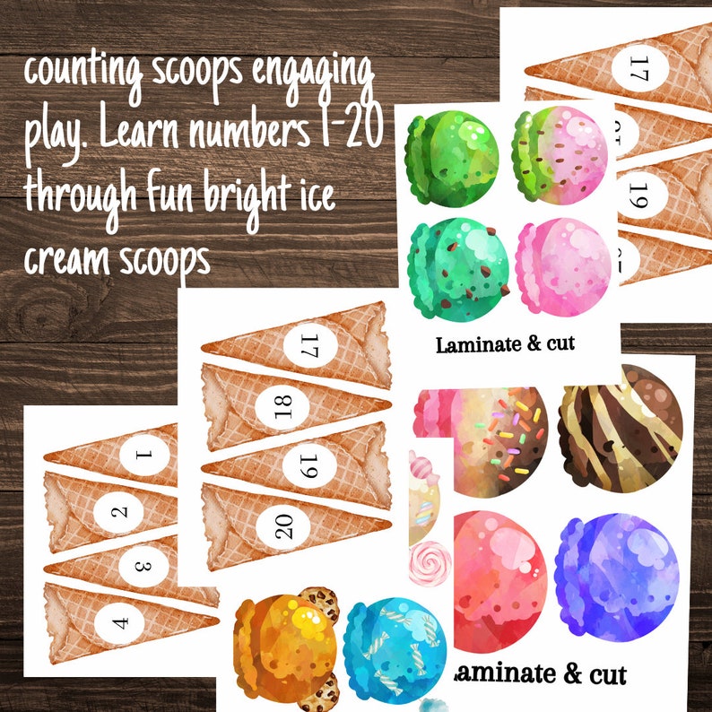 Count the Ice Cream Scoops | Toddler Printable | Preschool Math ...