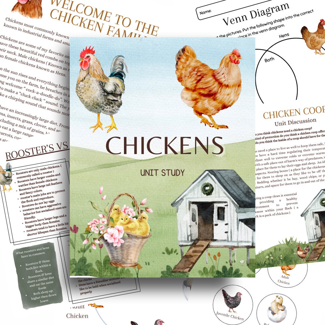 CHICKEN UNIT STUDY Farm Life Homeschool Instant Downloadable Pdf ...
