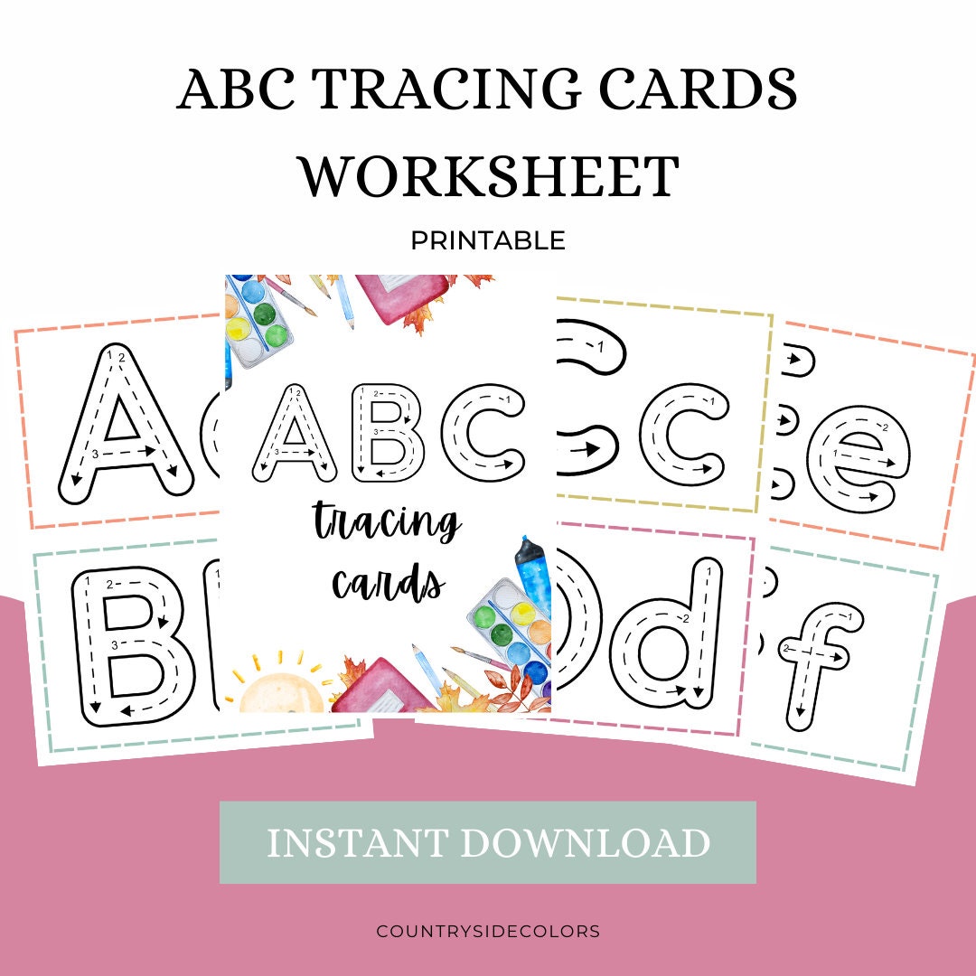 ABC Tracing Card Printable | Homeschool | English Education ...