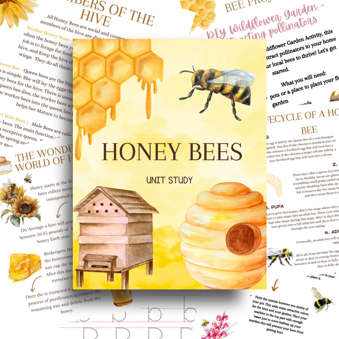 Honey Bees Unit Study | Life Cycle | Bees | Anatomy | Nature Study ...