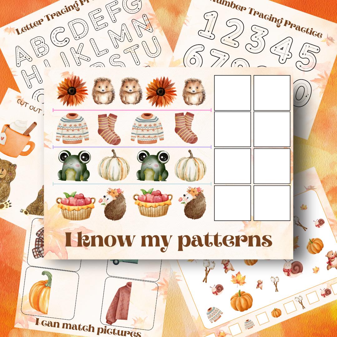 Fall Busy Book Printable Quiet Book Homeschool Learning Materials ...