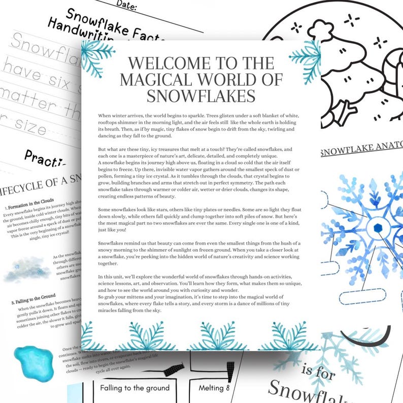 Learning About Snowflakes | A Homeschool Unit Study Exploring the ...