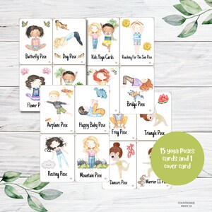 Kids Yoga Flashcards Flashcards Digital Download DIY Flashcards Yoga ...