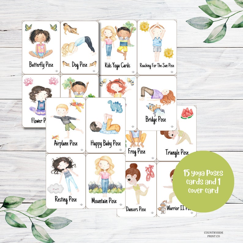 Kids Yoga Flashcards | Flashcards | Digital Download | DIY Flashcards ...
