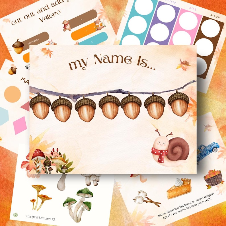 Fall Busy Book Printable Quiet Book Homeschool Learning Materials ...