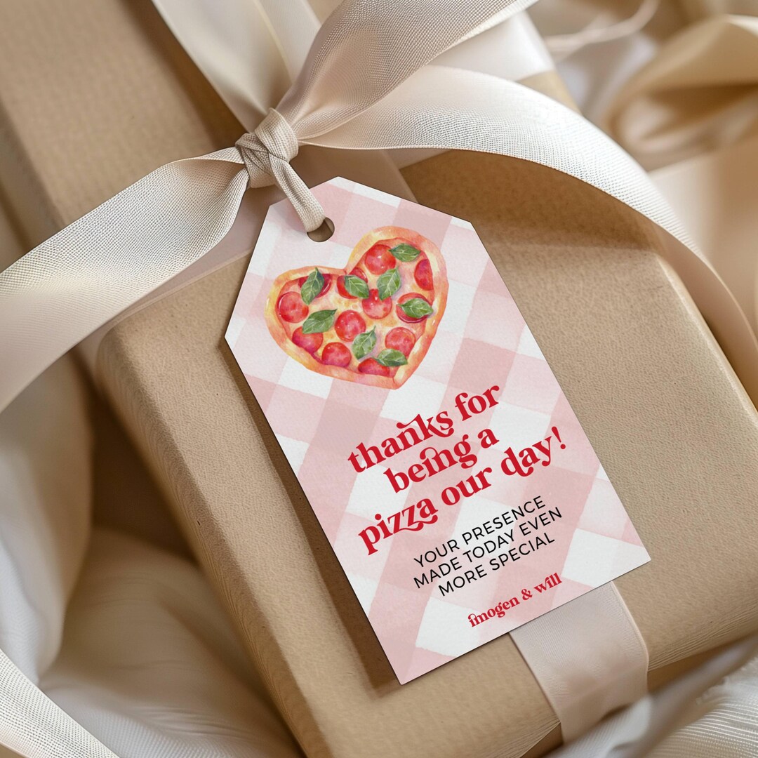 Pizza Our Hearts Baby Shower Favor Tag, Printable Special Delivery Baby ...