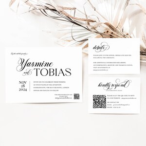Printable Invitation With QR Code, Minimalistic Wedding Invitation ...