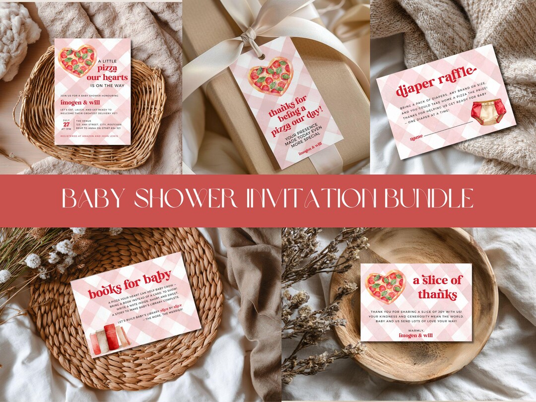 Pizza Our Hearts Baby Shower Bundle, Special Delivery Baby Shower ...