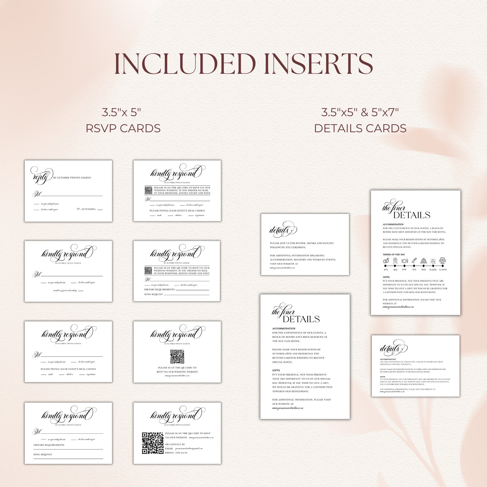 Printable Invitation With QR Code, Minimalistic Wedding Invitation ...