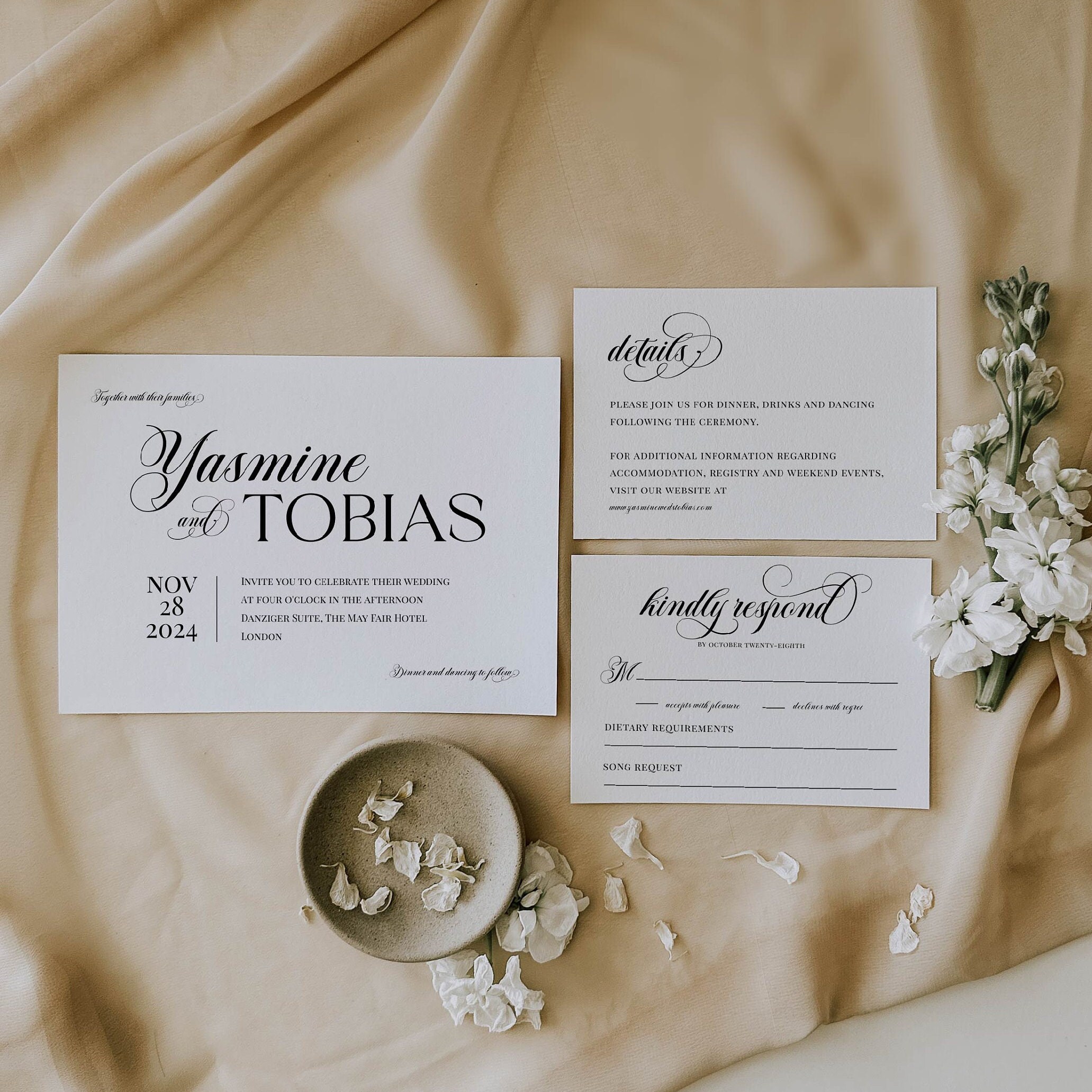 Printable Invitation With QR Code, Minimalistic Wedding Invitation ...