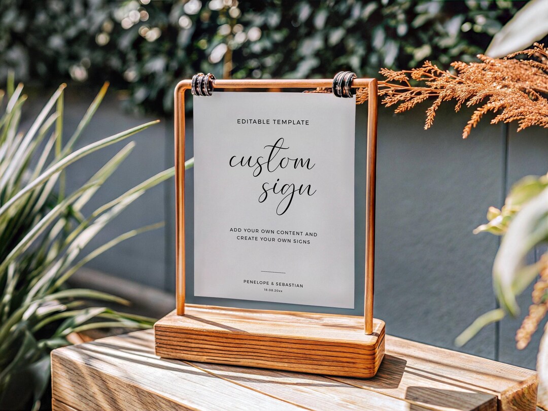 Minimalist Custom Sign Template, Create Your Own Sign, Modern Editable ...