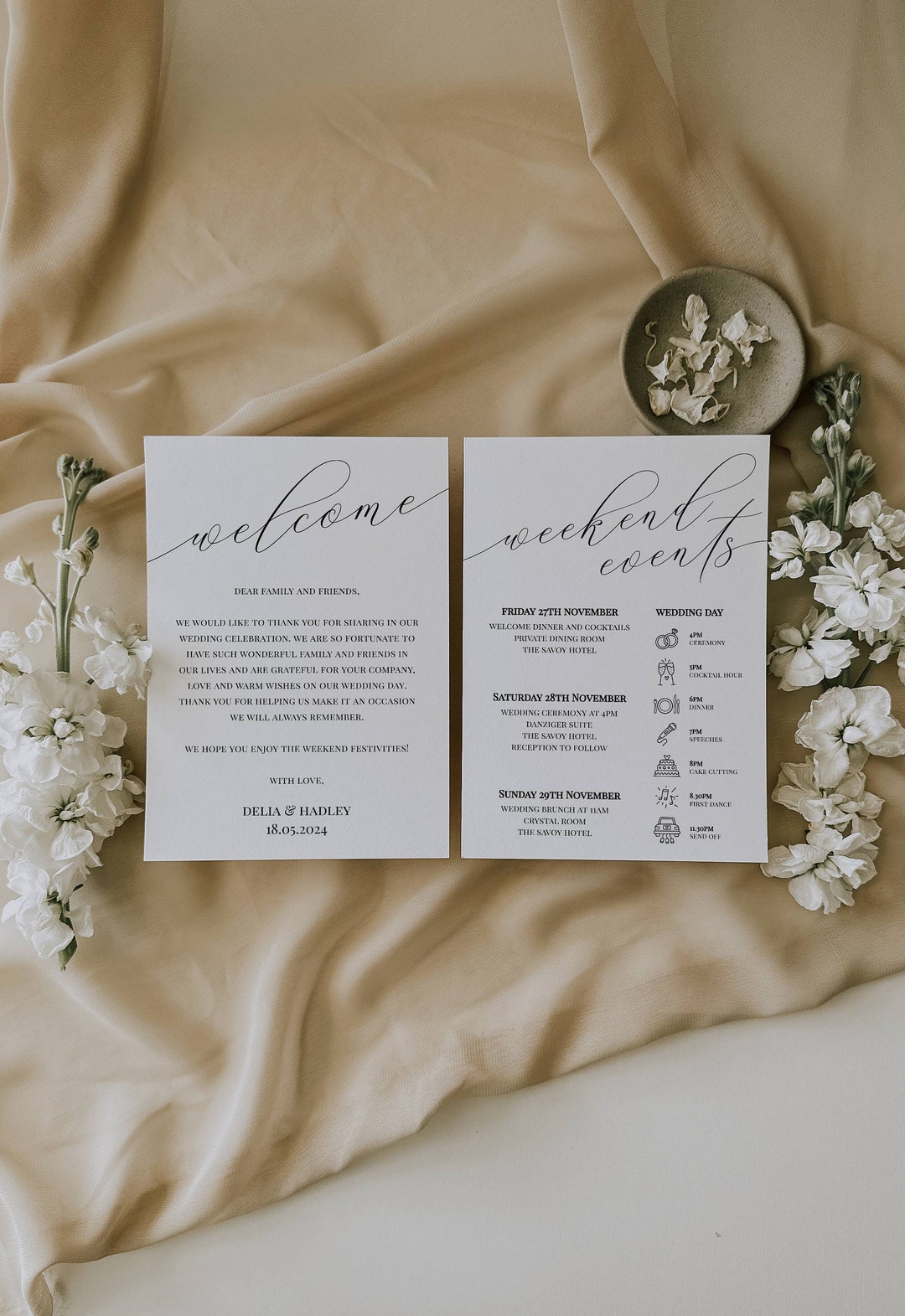 Wedding Weekend Events, Wedding Timeline Template, Wedding Itinerary ...