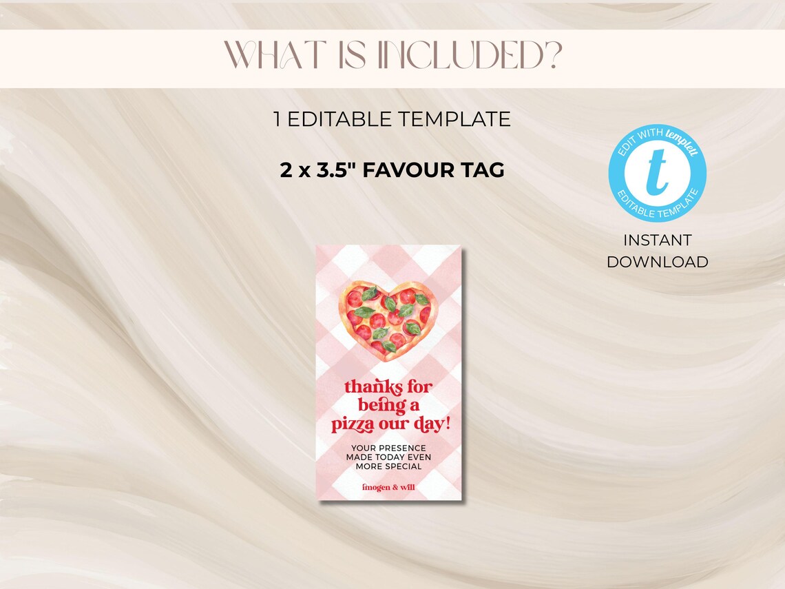Pizza Our Hearts Baby Shower Favor Tag, Printable Special Delivery Baby ...