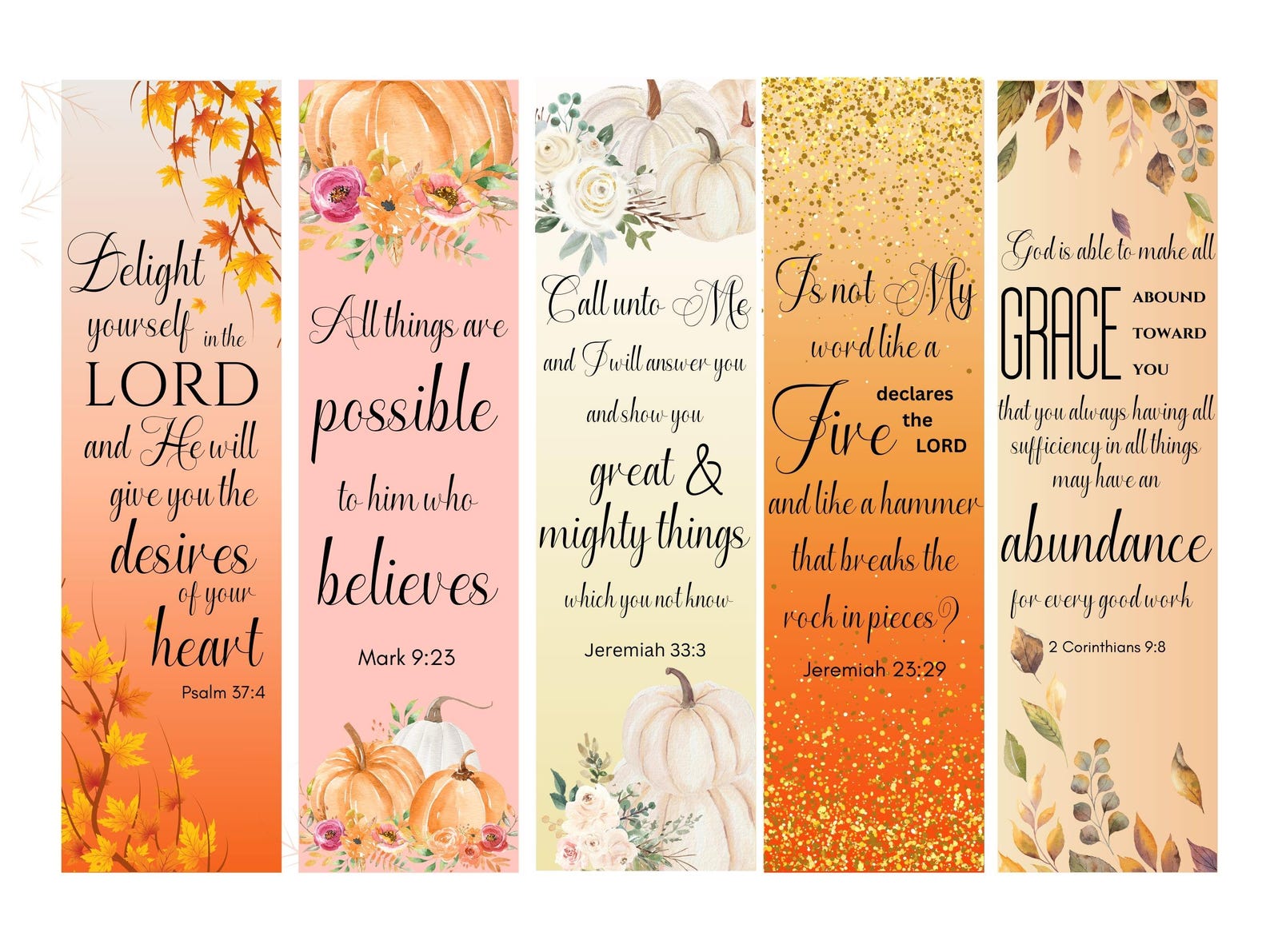 Printable Bible Verse Bookmarks Fall Watercolor Scripture Printable ...
