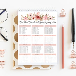 Chronological Bible Reading Plan Printable Bible Tracker One Year Bible ...