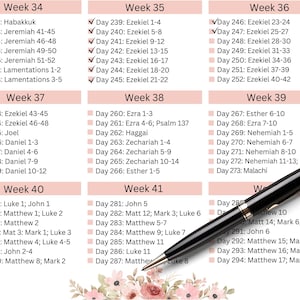 Chronological Bible Reading Plan Printable Bible Tracker One Year Bible ...