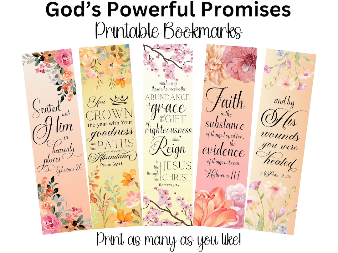 Printable Bible Verse Bookmarks Scripture Watercolor Bookmark Download ...