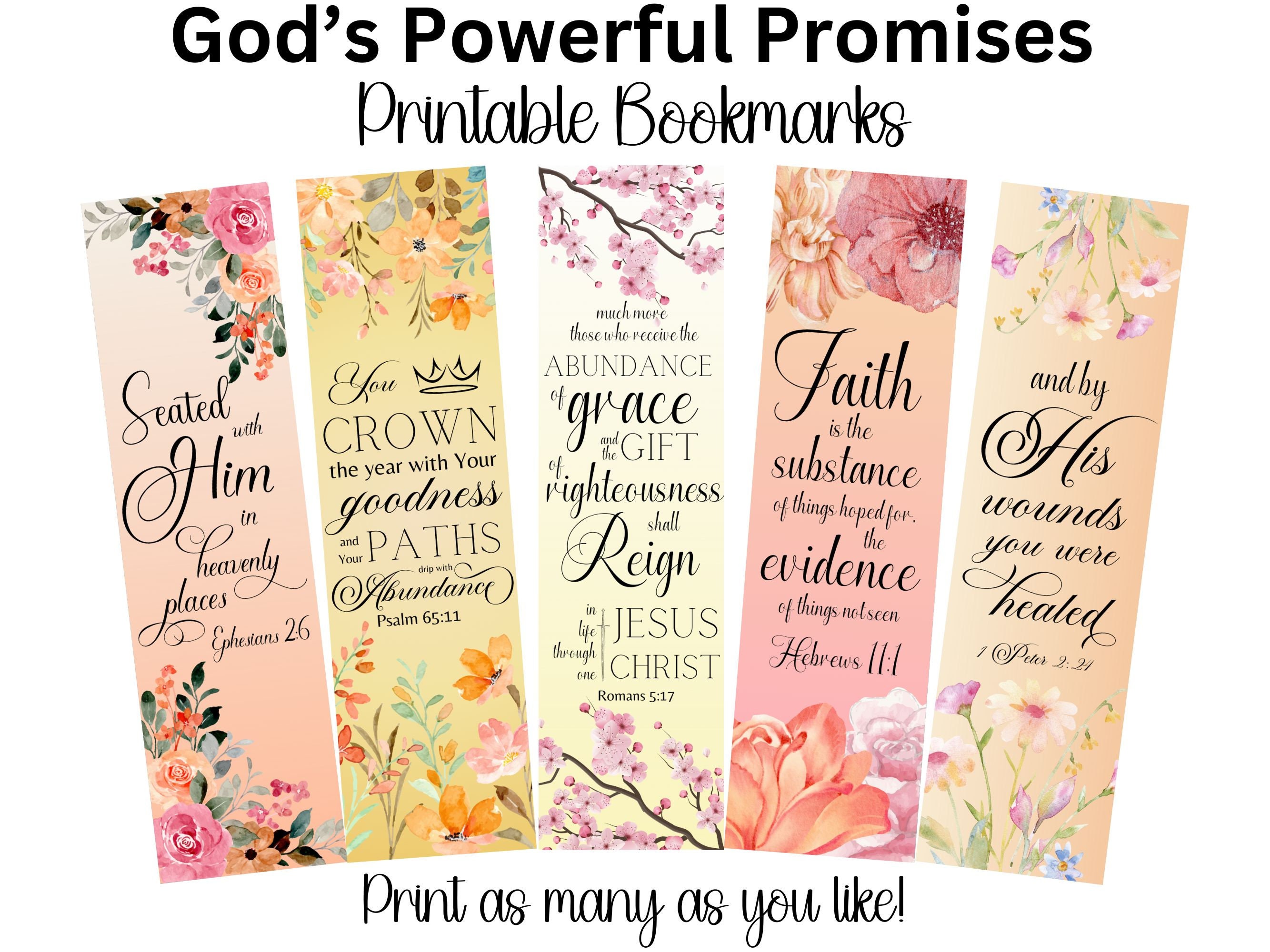 Printable Bible Verse Bookmarks Scripture Watercolor Bookmark Download ...