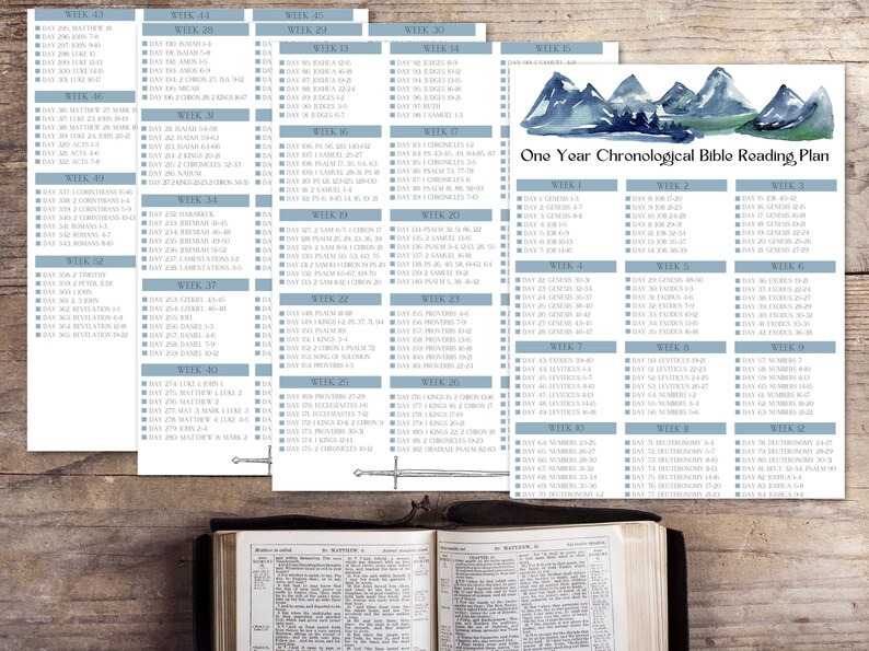 Bible Reading Plan One Year Bible Tracker for Men Bible Study ...