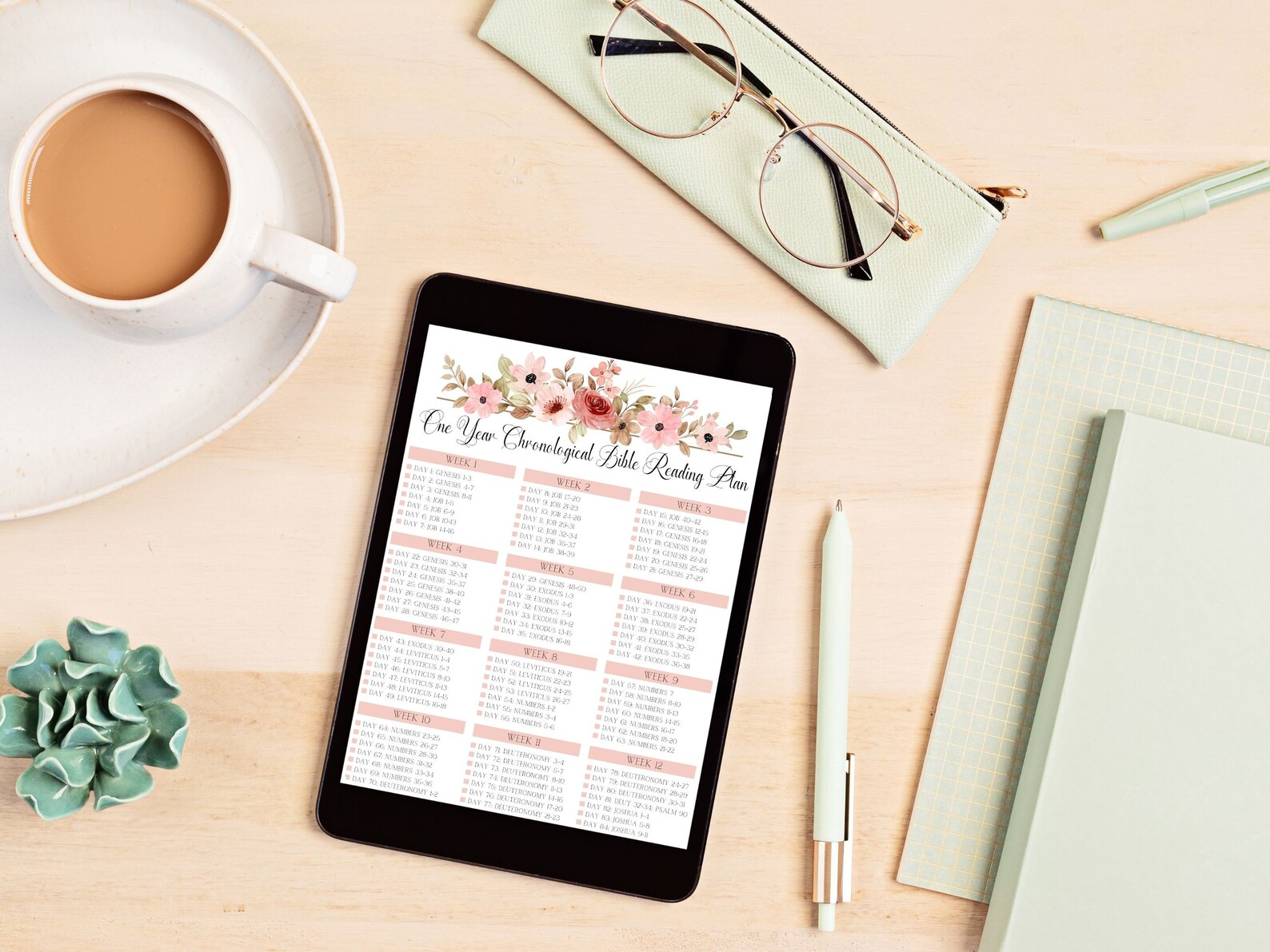 Chronological Bible Reading Plan Printable Bible Tracker One Year Bible ...