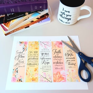 Printable Bible Verse Bookmarks Scripture Watercolor Bookmark Download ...