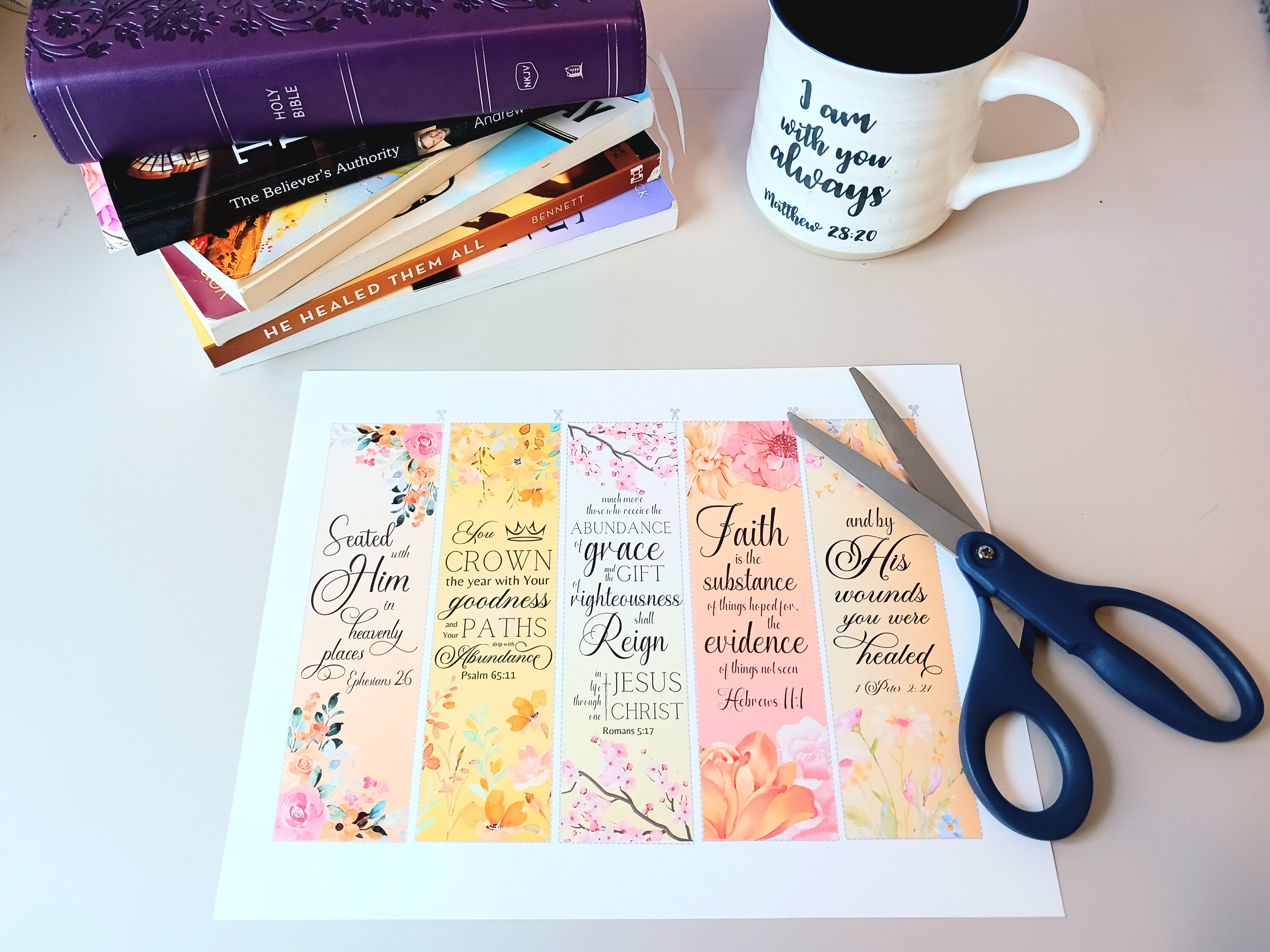 Printable Bible Verse Bookmarks Scripture Watercolor Bookmark Download ...