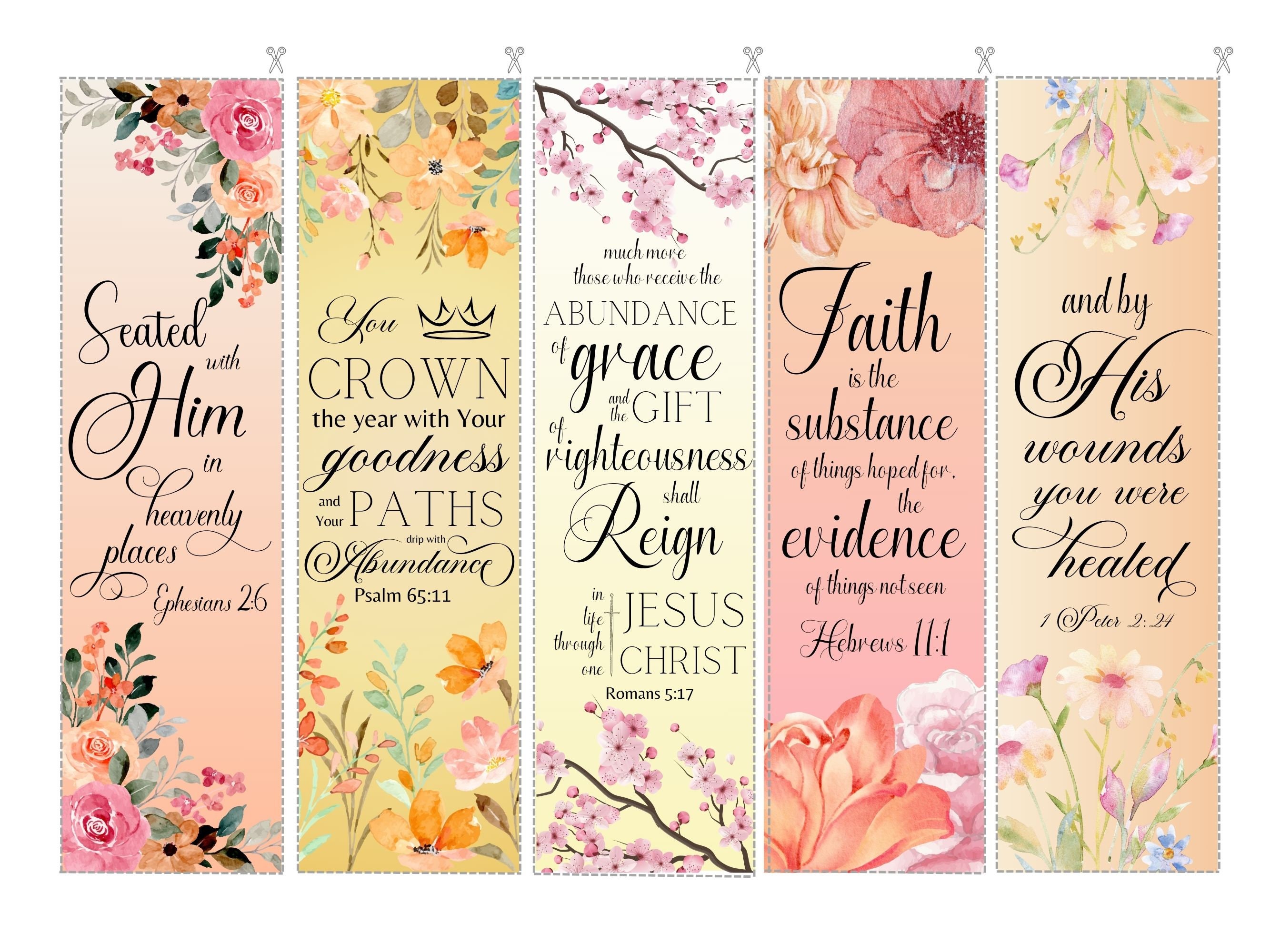 Printable Bible Verse Bookmarks Scripture Watercolor Bookmark Download ...