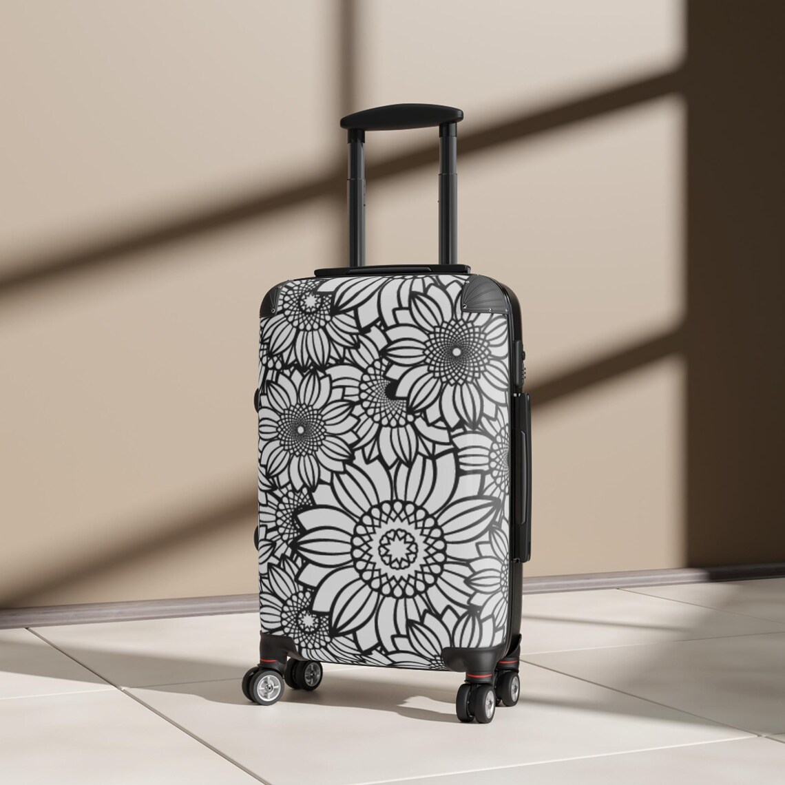 Black Sunflower | Suitcase - Etsy