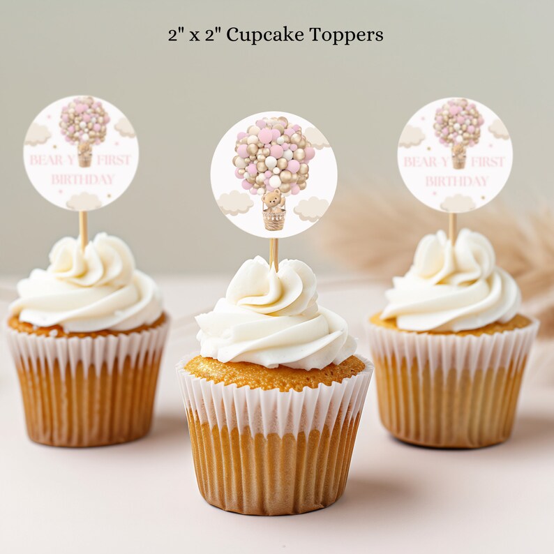 Editable Teddy Bear 1st Birthday Cupcake Toppers (digital Download) - Etsy