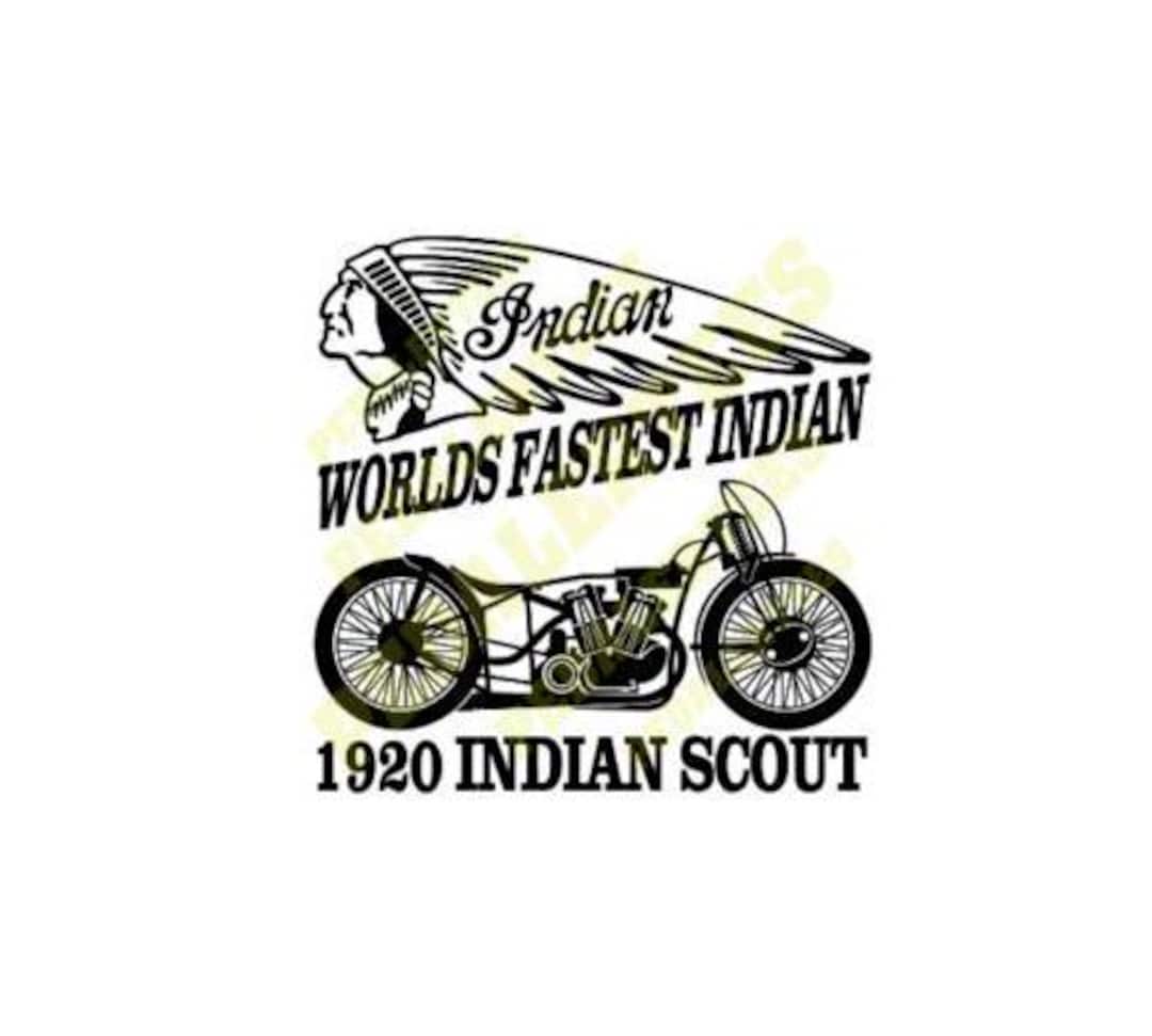 Worlds Fastest Indian Motorcycle 1920 Scout Burt Munro, SVG. Digital ...
