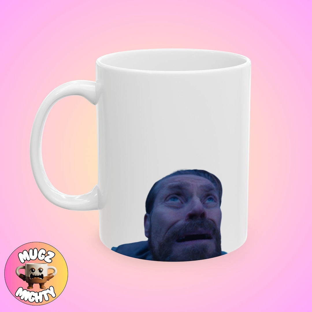Willem Dafoe Looking up Meme Funny Silly Modern Gift Self Aware Coffee ...