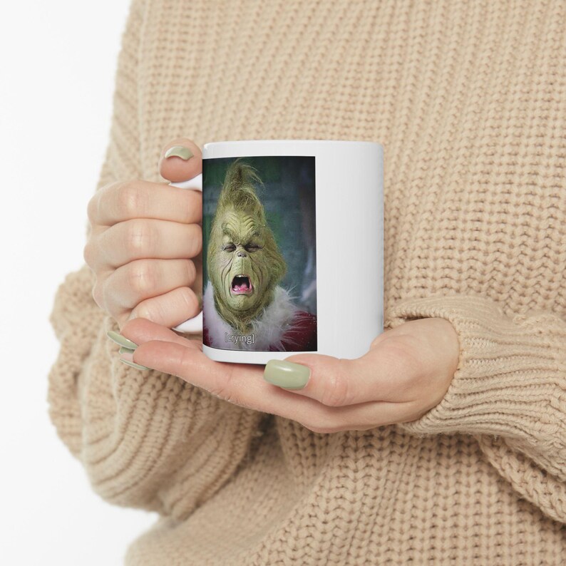 Grinch Crying Meme Christmas Funny Trend Silly Modern Gift Self Aware ...