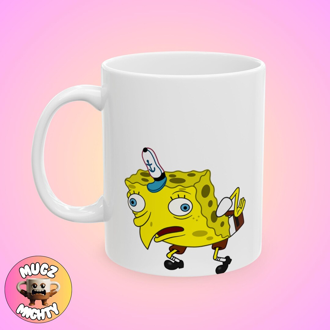 Spongebob Chicken Meme Mug Cartoon Funny Trend Silly Modern Gift Self ...