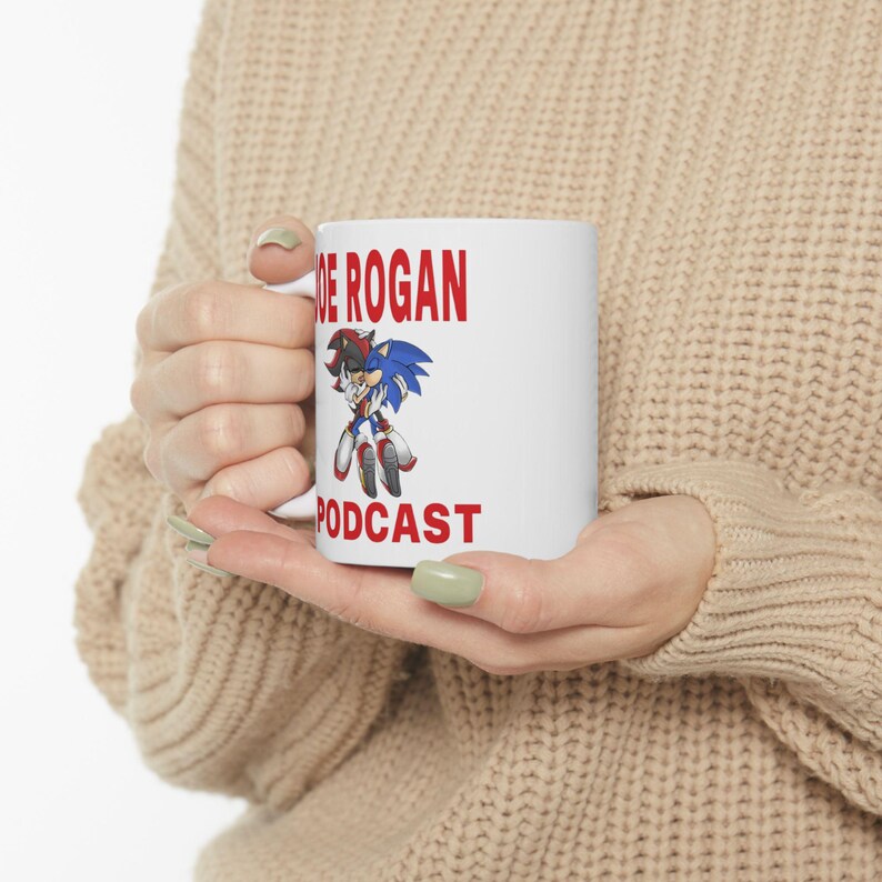 Joe Rogan Podcast Sonic Meme Mug, Funny, Silly Modern Gift, Self Aware ...