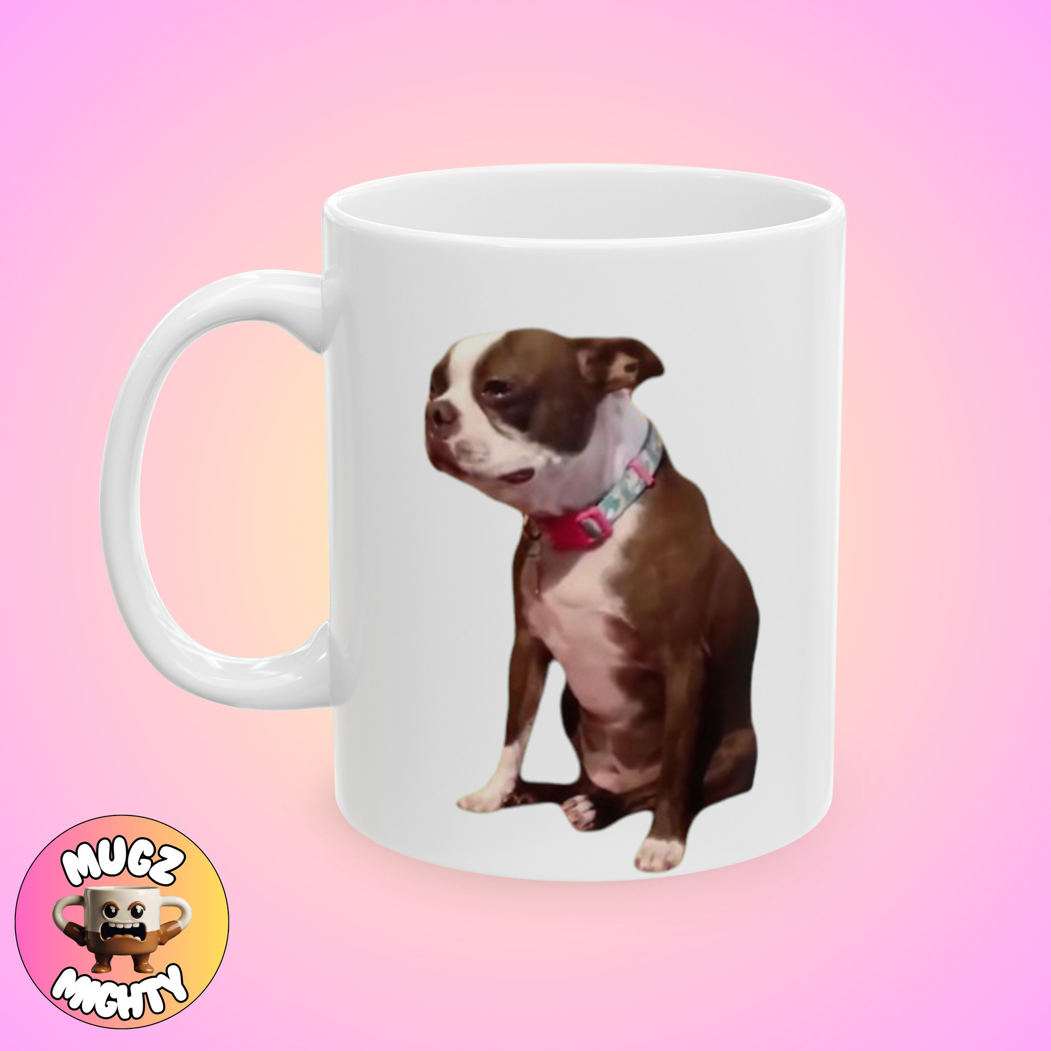 Crying Boston Terrier Dog Meme, Funny Mug, Meme Humor Mug, Silly Mug ...