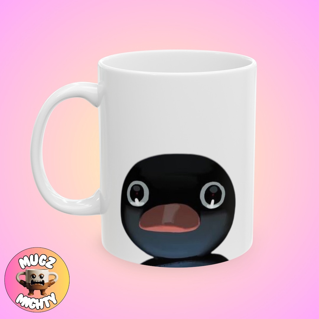 Pingu Meme Mug, Funny Mug, Meme Humor Mug, Silly Mug, Contemporary Mug ...