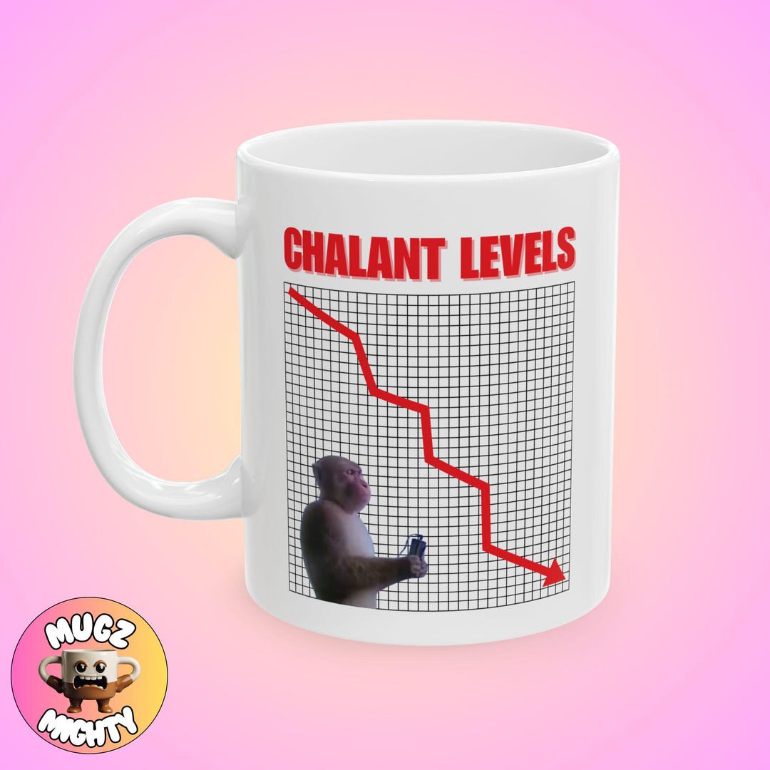 Chalant Levels No Chalants Nonchalant Chill Monkey Meme Mug Funny Trend ...